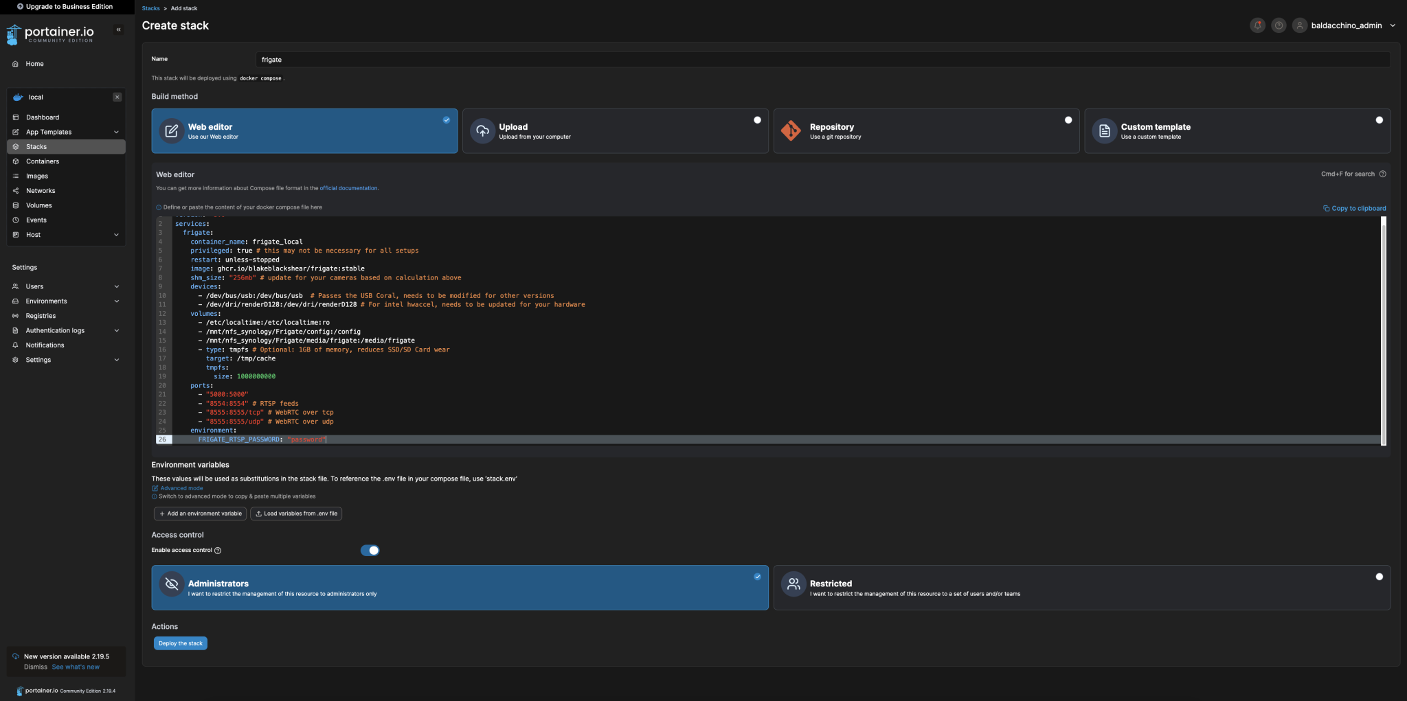 Building Frigate With Google Coral TPU, Portainer, Docker On A ...
