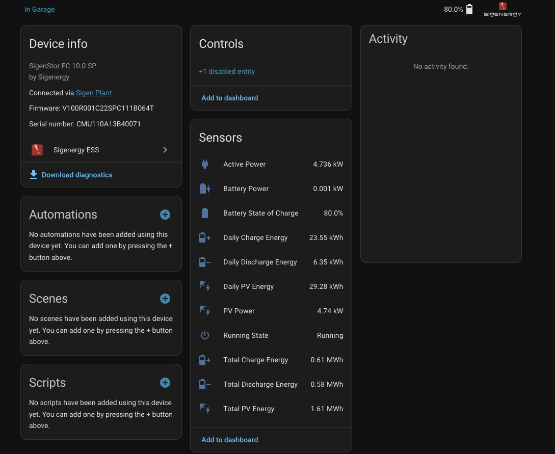 Integrating SigEnergy SigenStor Into Home Assistant Using Modbus – Baldacchino Automation